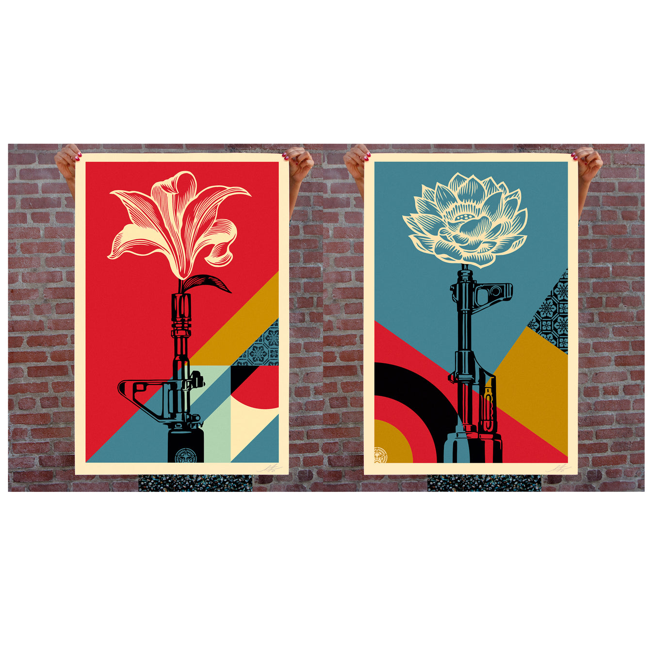 AK-47 Lotus and AR-15 Lily Offset Set – OBEY GIANT