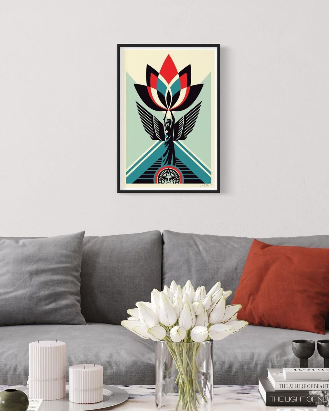 Lotus Angel Signed Offset Lithograph – OBEY GIANT