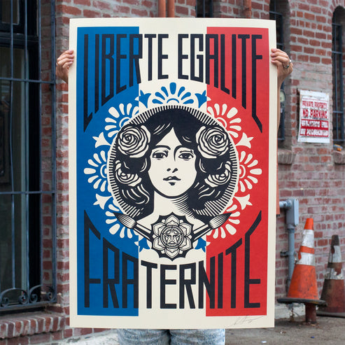 Shepard Fairey - OBEY GIANT- LIBERTÉ EGALITÉ FRATERNITÉ Signed Offset ...