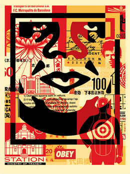 OBEY 3-FACE COLLAGE Signed Offset Lithograph Set – OBEY GIANT